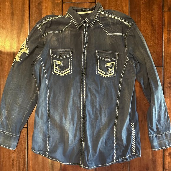 Roar | Shirts | Mens Blue Roar Shirt In Xl | Poshmark